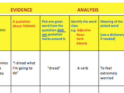 Private Peaceful Assessment planning sheet for PEA/PEE text analysis | Teaching Resources