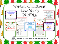 ESL - ELL Christmas, Winter and New Year's Speaking Games and ...