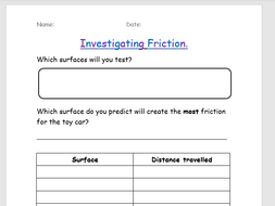 Science - Investigating Friction (PPT and worksheet) | Teaching Resources