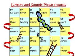 Snakes and Ladders Letters and Sounds Phase 4 phonics game | Teaching ...