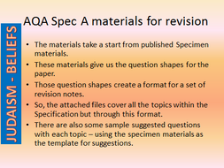 AQA GCSE RELIGIOUS STUDIES (9-1) - JUDAISM BELIEFS | Teaching Resources