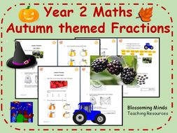 Year 2 fractions word problems -Autumn theme | Teaching Resources