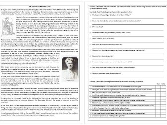 Mother's Day - Reading Comprehension Worksheets x 3 (SAVE 40% ...