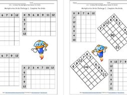 KS2 Times Tables to 12 x 12 Multiplication Grid Free Taster (Y3 Y4 Y5 ...