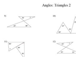 GCSE maths: angles within triangles worksheet 2 | Teaching Resources