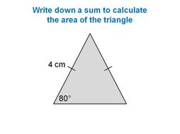 Area of a triangle trigonometry version | Teaching Resources
