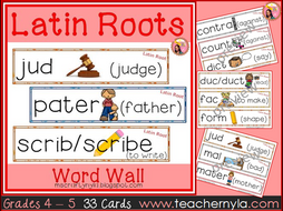 Latin Roots - Word Wall | Teaching Resources