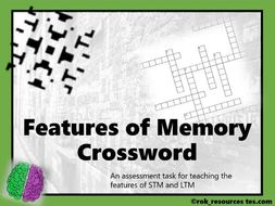 Memory Crossword 1 - free worksheet | Teaching Resources