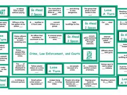 Crime, Law Enforcement, and Court Legal Size Text Board Game | Teaching ...