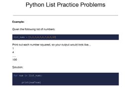 Python List Practice Problems | Teaching Resources