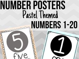 Pastel Number Posters Numbers 1-20 | Teaching Resources