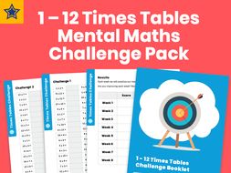 1 – 12 Times Tables Mental Maths Challenge Pack | Teaching Resources