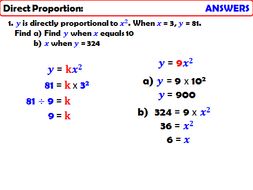 Algebraic Proportion: Using Directly Proportional Relationships ...