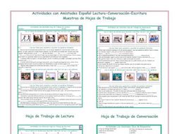 Friendship Activities Spanish Reading-Conversation-Writing Worksheets ...