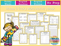 Year 1 / Reception - Phase 3 tricky word activity book | Teaching Resources