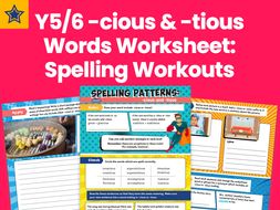 Years 5 And 6 -cious And -tious Words Worksheet: Spelling Workouts ...