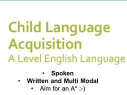 Child Language Acquisition Ultimate Revision | Teaching Resources