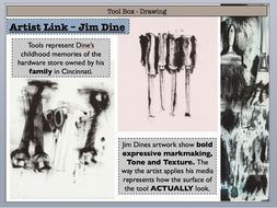 Jim Dine Charcoal Drawing lesson - Tool Box Drawing - full lesson plan ...