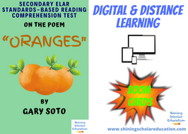 “Oranges” by Gary Soto *ONLINE* (BOOM CARDS) Analysis Comprehension ...