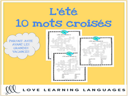 L'été - French crossword puzzles - Summer theme - 10 versions ...