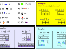 Finding Unknown Numbers - Solving Equations using Bar models (notebook ...