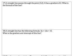 GCSE Maths - 20 Questions with Answers - Straight Line Graphs ...