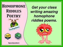 Homophone Riddle-Poems | Teaching Resources