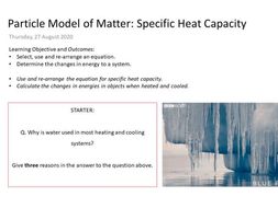 Specific Heat Capacity Theory Lesson | Teaching Resources