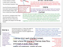 GCSE/A-Level revision Blake's 'London' | Teaching Resources