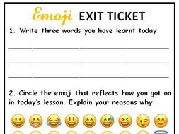 Emoji Exit Ticket - self assessment of lesson | Teaching Resources