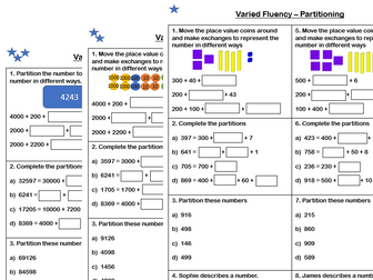 White Rose Maths - Year 4 - Place Value (Varied Fluency Practice Bundle ...