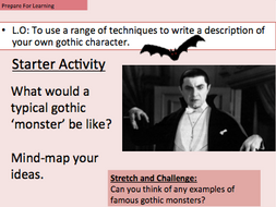Gothic Character - To use a range of techniques to write a description ...