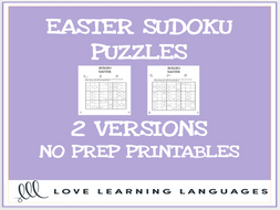 Easter vocabulary sudoku puzzles | Teaching Resources
