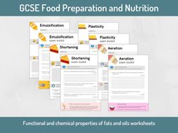 Food science: Fats and oils worksheets and exam questions (GCSE Food ...