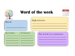 Word of the Week Template | Teaching Resources