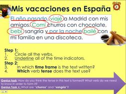 KS3/4 Spanish - Preterite past tense - ¿Qué hiciste el fin de semana ...