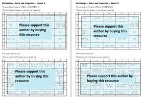 Ratio and Proportion Battleships Game | Teaching Resources