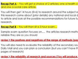 BTEC Health and Social Care Unit 4 Enquiries into Current Research ...
