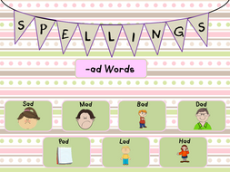 Spelling Activities for –ad Words Reception | Teaching Resources