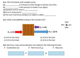 Newton's Second Law of Motion - Worksheet | Distance Learning ...