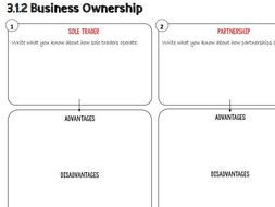 AQA GCSE Business (9-1) 3.1.2 Business Ownership Learning Mat ...