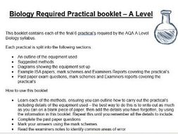 AQA A LEVEL (Year 2) Biology Required Practicals Booklet/Revision ...