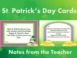 St. Patrick's Cards: Notes from the Teacher | Teaching Resources
