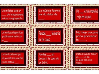 Doctor's, Illnesses and Injuries Spanish 4 Worksheet-2 Game-1 Exam ...