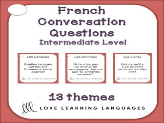 French conversation starter cards bundle - Intermediate to advanced ...