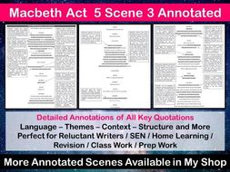 Macbeth Act 5 Scene 3 Annotated | Teaching Resources