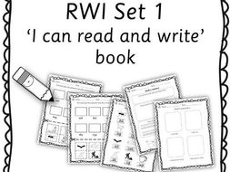 Year 1 / Reception - RWI phonics set 1 'I can read and write' workbook + set 1 flashcards ...