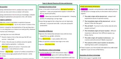 AQA A Level Sociology revision plans: Crime and Deviance | Teaching ...
