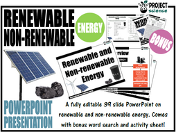 Renewable and Non-renewable Energy PowerPoint and Activity Sheets ...