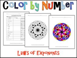 Laws of Exponents Color by Number | Teaching Resources
